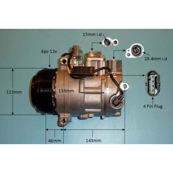 Compressor (AirCon Pump) Mercedes C Class (W204) 1.8 C250 Petrol (Jun ...