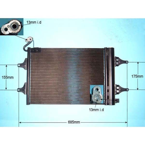 Condenser (AirCon Radiator) VW Polo Classic / Saloon 1.4 TDi Diesel ...