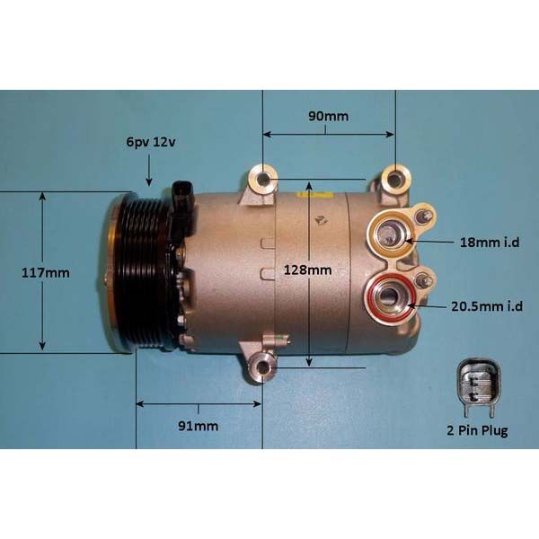 Compressor (AirCon Pump) Volvo V40 (2012-) 1.6 GTDi T3 Petrol (Mar 2012 ...
