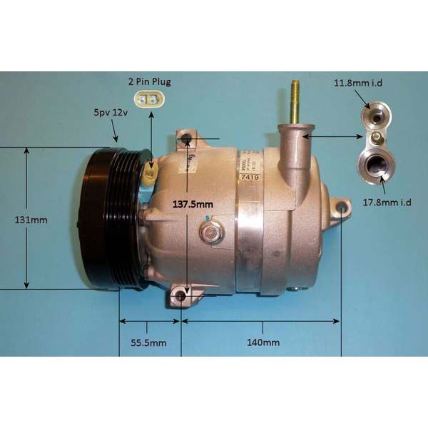 Compressor (AirCon Pump) Chevrolet Aveo 1.4 Petrol (Apr 2008 to 2023 ...